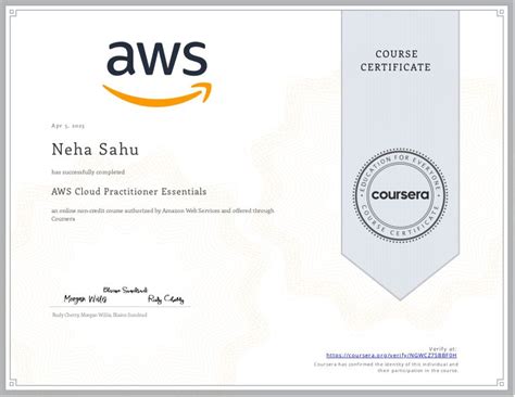 Aws Cloudpractitioner Coursera Amazonwebservices Cloudcomputing Neha Sahu