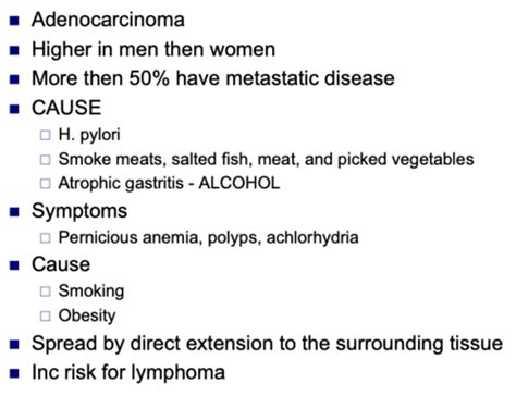 405 Exam 3 Stomach Cancer Flashcards Quizlet