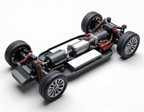 Ev Chassis With Dual Electric Motors Battery System Isolated On White Modern Tech Car