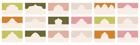 Collection Of Different Shapes Web Site Header Or Footer With Islamic Window Shapes Landing