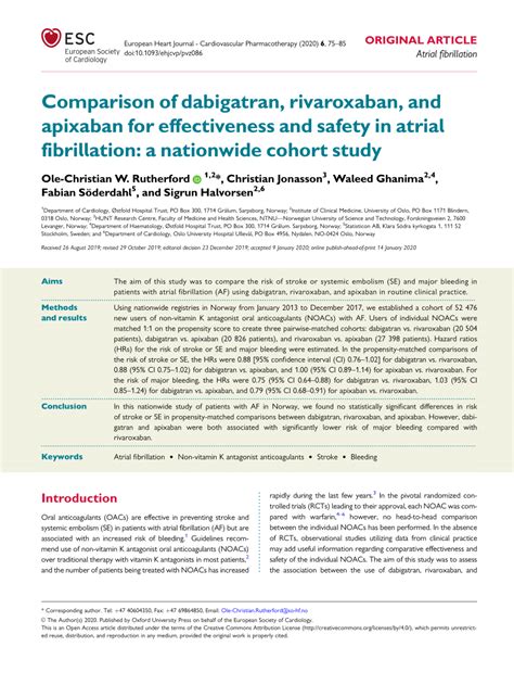 Pdf Comparison Of Dabigatran Rivaroxaban And Apixaban For