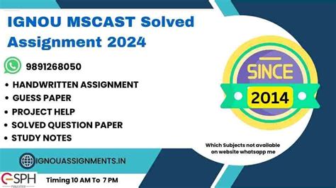 Ignou Mscast Solved Assignment 2024 Ignou Solved Assignment