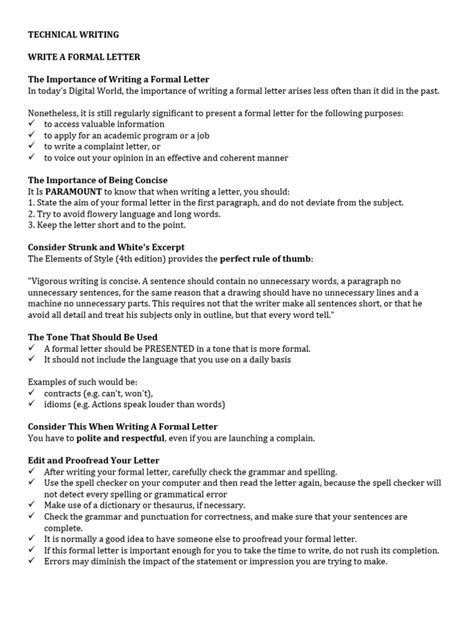 Technical Writing Formal Letter Midterm Pdf Writing Linguistics