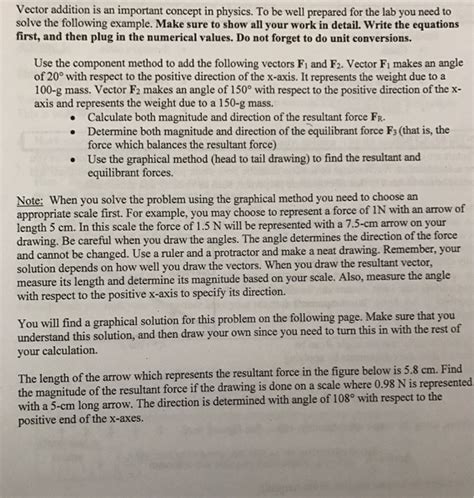 Solved Vector Addition Is An Important Concept In Physics