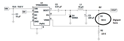 TPS TPS Output Adjust Using Digipot Power Management Forum Power Management TI