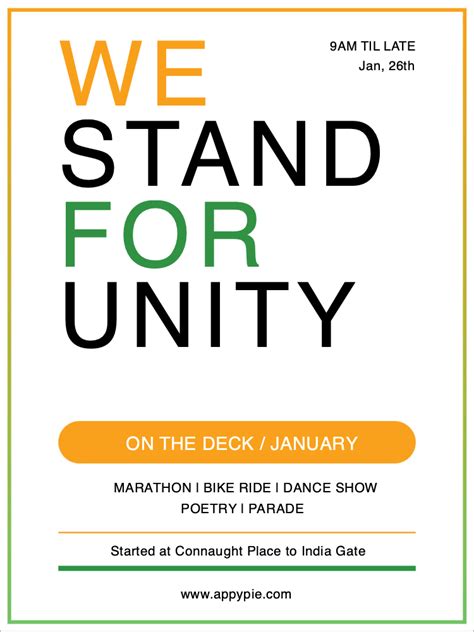 We Stand For Unity Poster Promoting Harmony Event Poster