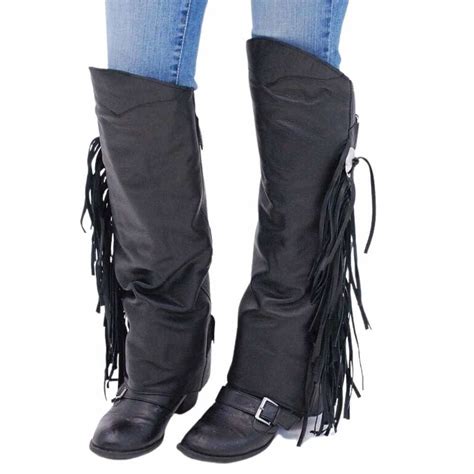 Leather Fringe Half Chaps Leather Black Fringe Chaps Shop Now