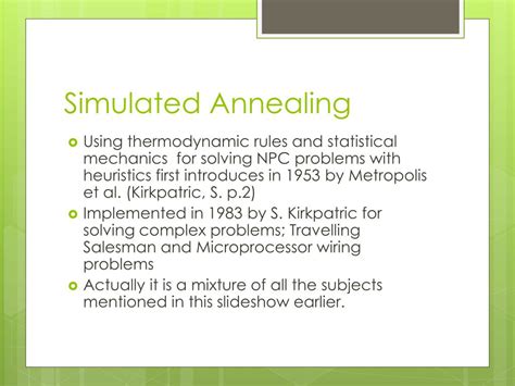 ppt simulated annealing powerpoint presentation free download id