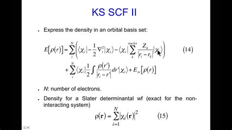 Compchem0504 Kohn Sham Density Functional Theory Youtube