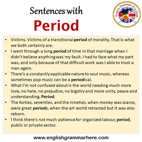 Sentences With Period Period In A Sentence In English Sentences For