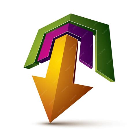 Premium Vector 3d Abstract Symbol With An Arrow Business Development And Success Concept