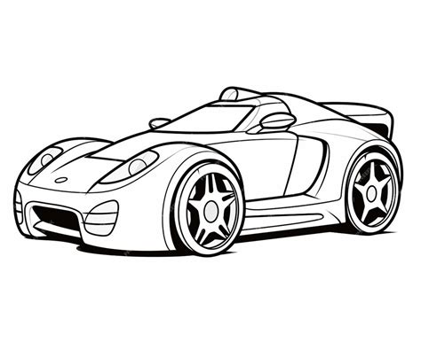어린이 교통수단을 위한 스포츠카 색칠공부 색칠공부 프린트 가능한 자동차 프리미엄 Ai 생성 이미지