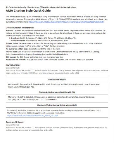 34 AMA Citation Examples To Download