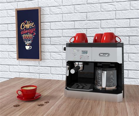 Coffee Machine Delonghi Bco430 With Cups On A Table 3d Model Cgtrader
