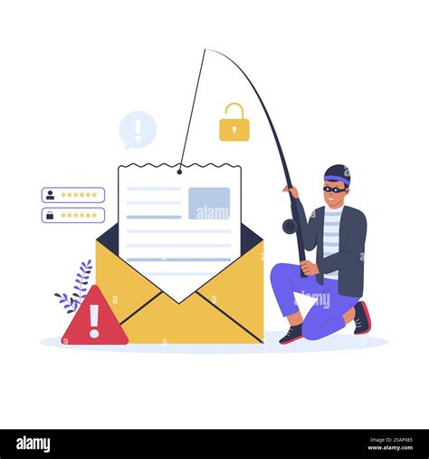 Mail Phishing Illustration Concept Hacker Attack Vector Flat Illustration Stock Vector Image