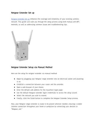 Netgear Extender Online Presentations Channel