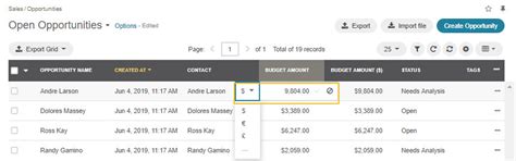 Manage Opportunities Orocommerce Orocrm And Oroplatform Documentation