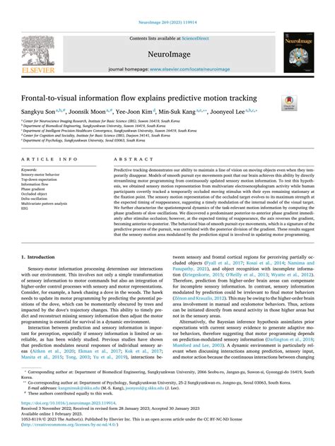 Pdf Frontal To Visual Information Flow Explains Predictive Motion