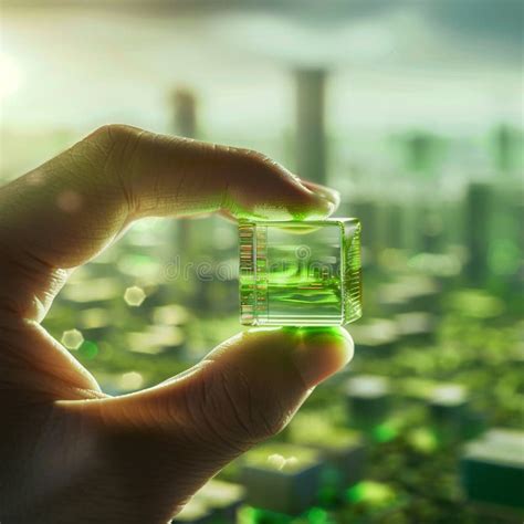 Photo Of A Hand Holding A Miniature Green Hydrogen Fuel Cell With A