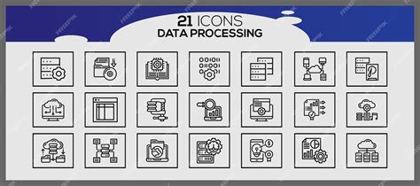 Premium Vector Data Processing Icon Set Creative Data Management Icon