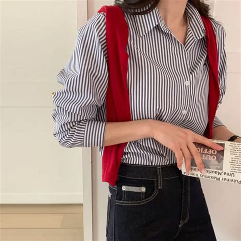 포스티 링클프리 러브자수 스트라이프 셔츠 힙커버 스판 클래식 줄무늬 긴팔 구김없는 남방 네이비 애플민트 라이트퍼플 라이트블루 핑크 브라운 파스텔 피크닉 여행룩 나들이