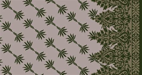Green And Beige Leaf Pattern Border Design