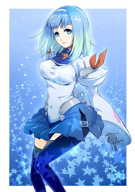 Safebooru Aqua Hair Bangs Blue Eyes Blue Hair Blunt Bangs Breasts Ex