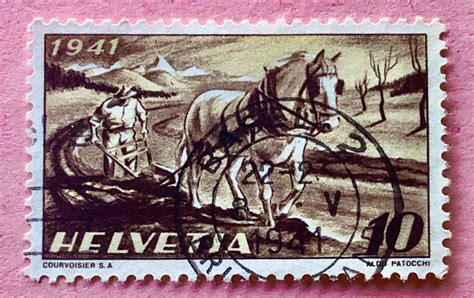 Nr 252 Stempel Bauer Pferd Pflug 1941 Basel Gebraucht In Aarau Für Chf 0 5 Mit Lieferung Auf