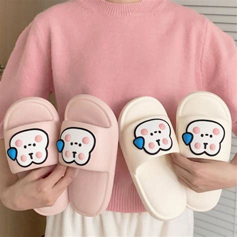 린스마켓 통통 물방울 래빗 슬리퍼 층간 소음 방지