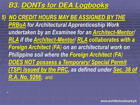 Ppt Diversified Experience In Architecture Dea Logbook Filing Powerpoint Presentation Id