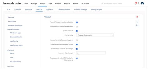 how to manage filevault hexnode help center