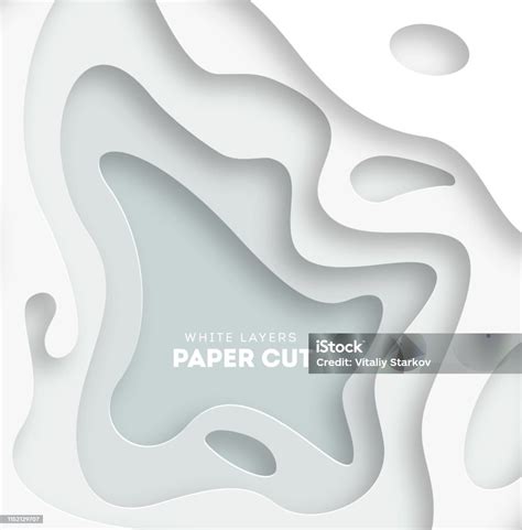 흰색 종이 컷 모양 3d 흰색 추상적인 배경입니다 비즈니스 프리 젠 테이 션 전단지 포스터에 대 한 벡터 디자인 레이아웃입니다 0명에 대한 스톡 벡터 아트 및 기타 이미지