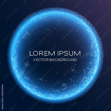 Abstract Vector Colorful Mesh Sphere On Black Background Big Data Plexus Effec Futuristic