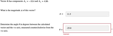 Solved Vector A Has Components Ax And Ay What Is Chegg