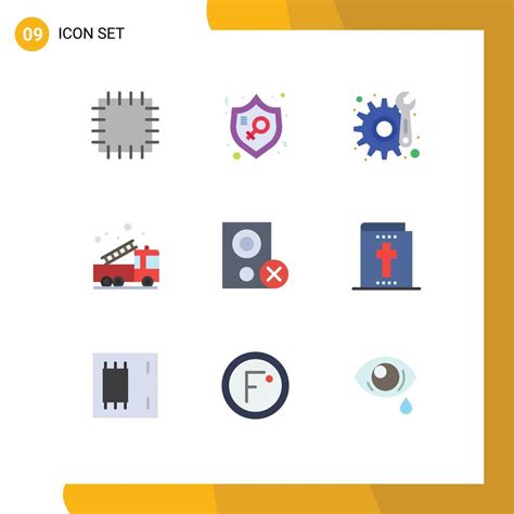 Mobile Interface Flat Color Set Of 9 Pictograms Of Hardware Devices Repair Computers Help