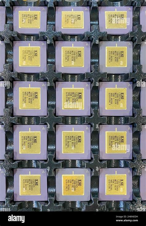 New Computer Processor Chips In A Pattern Stock Photo Alamy