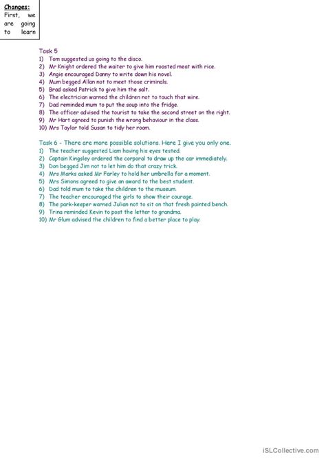 Reported Speech Step By Step Step English ESL Worksheets Pdf Doc