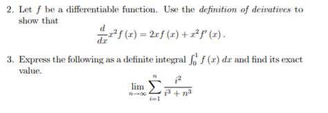 Solved Let F Be A Differentiable Function Use The Chegg Com
