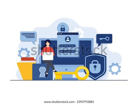 Cyber Security Personal Data Security Password Stock Vector Royalty