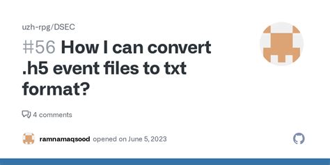 how i can convert h5 event files to txt format · issue 56 · uzh rpg