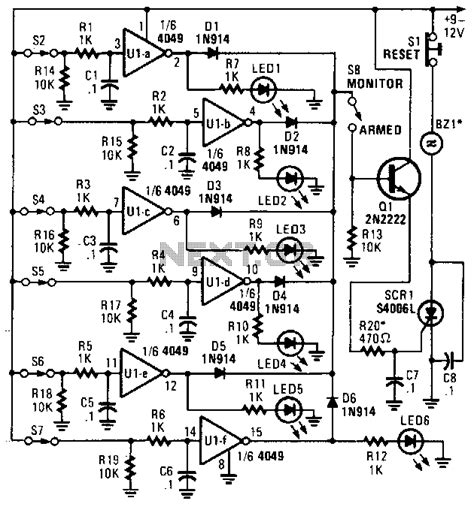 Mini Alarm Circuit Schematic Next Electronics