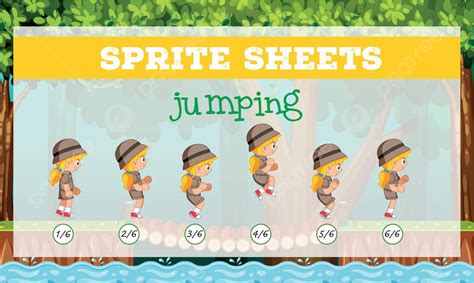 Sprite Sheets Jumping Template Adventure Animated Motion Vector