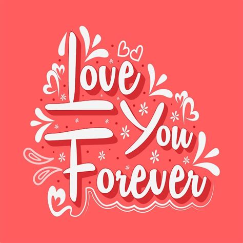 Te Amo Para Sempre Tipografia Dos Namorados Vetor De Design De Letras