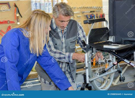 Man Assembling Wheelchair Stock Image Image Of Disabled 298850445
