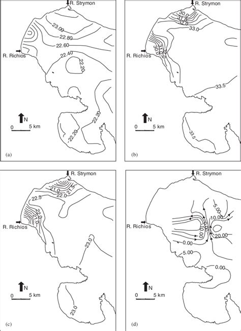 Spatial Distribution Of A Temperature In 1c B Salinity C Download Scientific Diagram