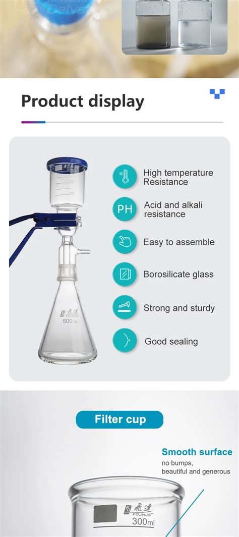 Laboratory Vacuum Filtration Hplc Mobile Phase All Glass Holder Unit Solvent Filtration