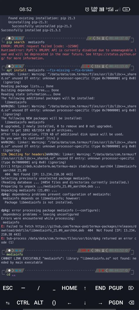 Bug Unable To Fetch Libmediainfo Issue Termux Termux Packages GitHub