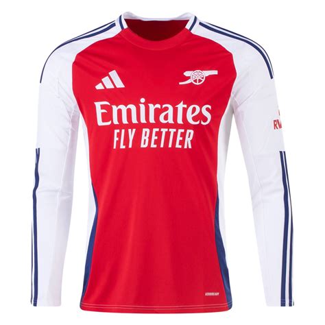 Adidas Arsenal Home Long Sleeve Jersey 24 25 Better Scarlet White