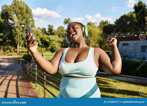An African American Woman Body Positive Stock Image Image Of Street