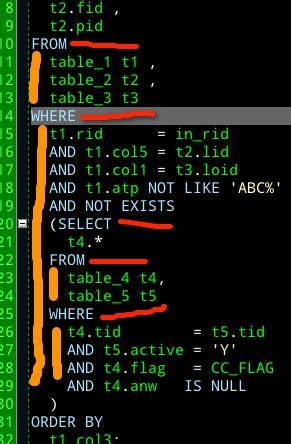 Formatting Your SQL Queries Indented Predicates On New Lines